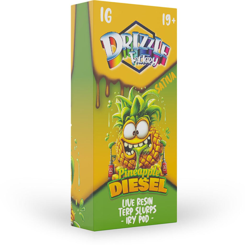 Drizzle Factory IRY Pods - 1g Live Resin Vape - Pineapple Diesel Sativa ...